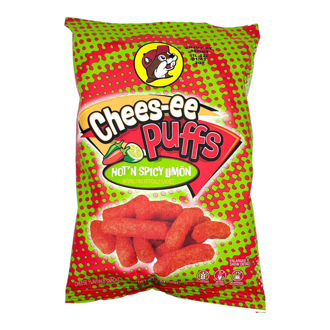 Buc-ee’s Hot ’n Spicy Limón Chees-ee Puffs – Bold Cheesy Snack ...