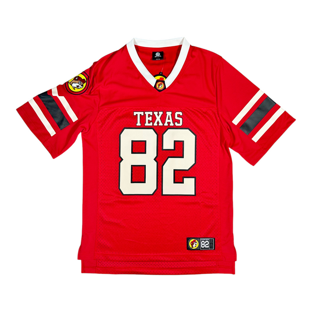 Buc-ee’s Red Football Jersey with Texas 82 – Breathable Mesh & Striped ...