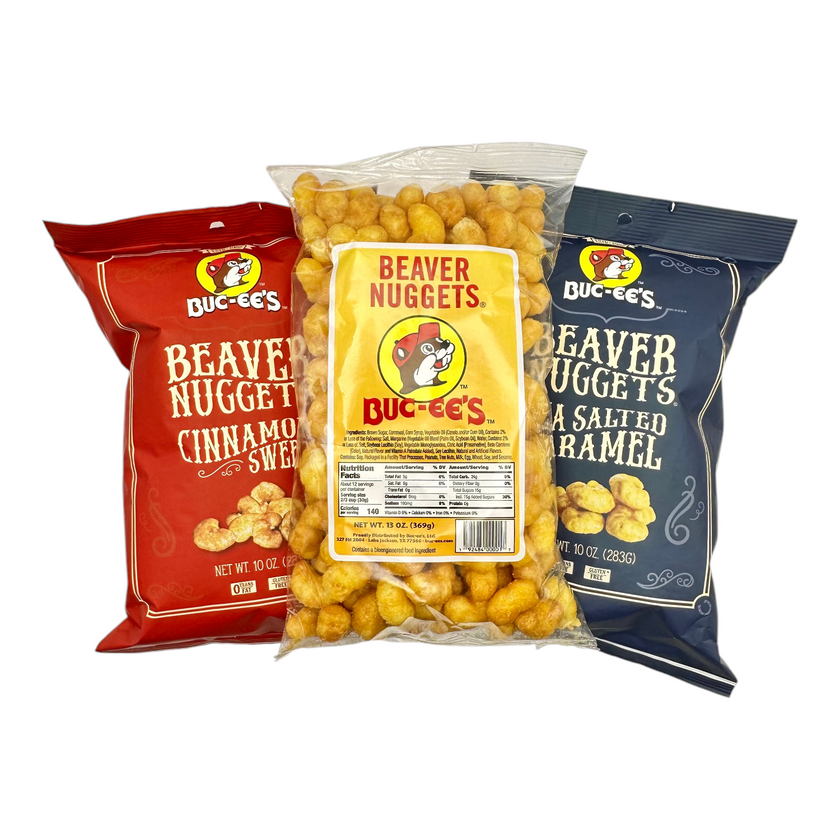 Buc-ee’s Beaver Nuggets 3-Pack – Original, Caramel & Cinnamon ...